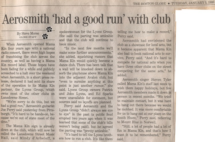 AEROSMITH’s “MAMA KIN MUSIC HALL” run as club owners and performers as ...